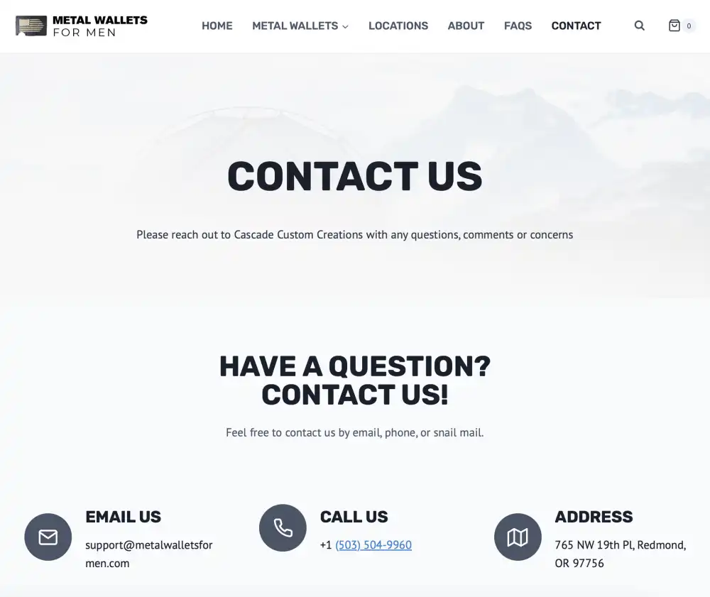 Contact - Metal Wallets For Men